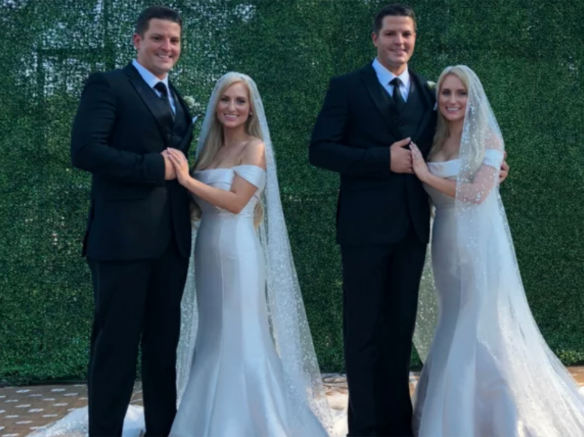 Identical Twin Sisters Marry Identical Twin Brothers In Twin Themed